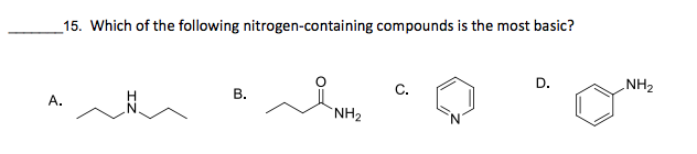 Solved 15. Which of the following nitrogen-containing | Chegg.com