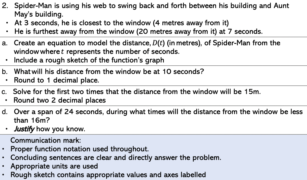 Solved 2. Spider-Man is using his web to swing back and | Chegg.com