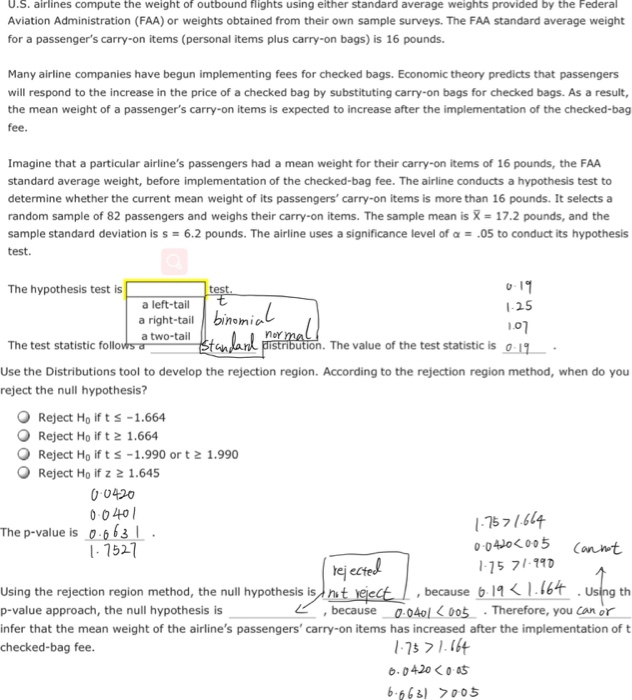 Solved U.S. airlines compute the weight of outbound flights | Chegg.com