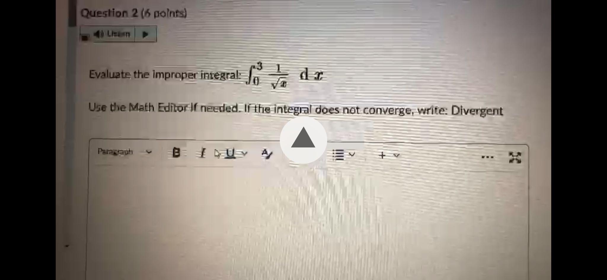 Solved Evaluate the improper integral ∫01 d=x1x Use the Math | Chegg.com
