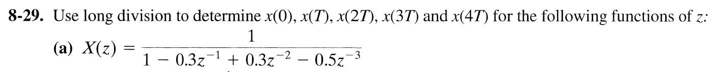 Solved 8-29. Use long division to determine | Chegg.com