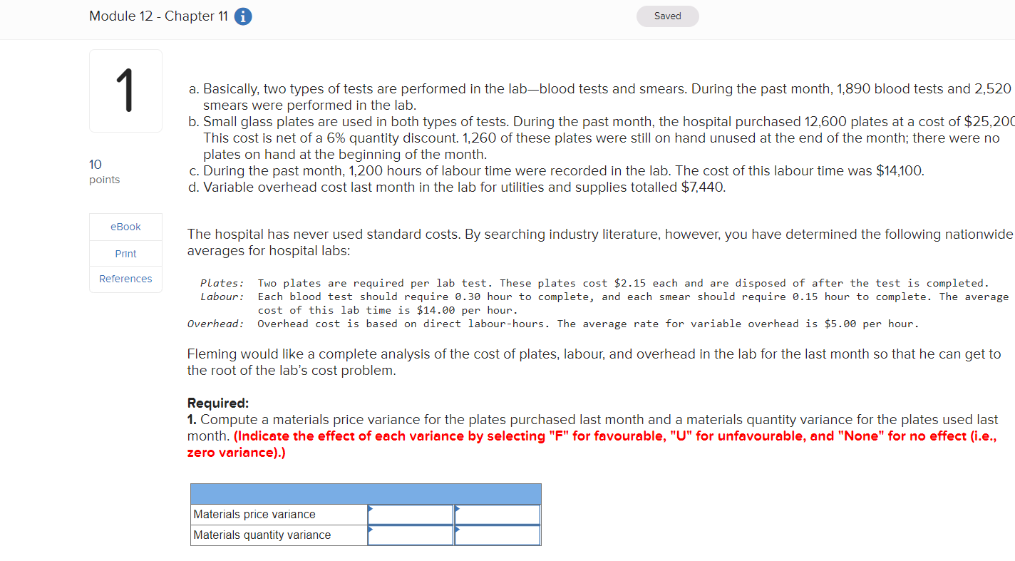 Solved Module 12 - Chapter 11 i Saved Help Save & Exit | Chegg.com