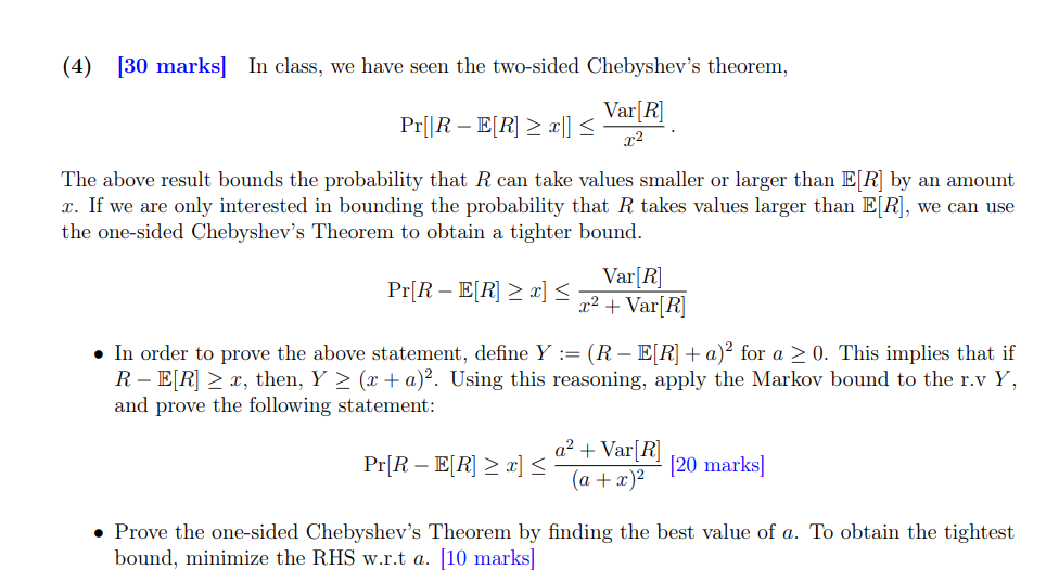 Solved (4) [30 marks] In class, we have seen the two-sided | Chegg.com