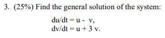 Solved 3. (25%) Find the general solution of the system: | Chegg.com