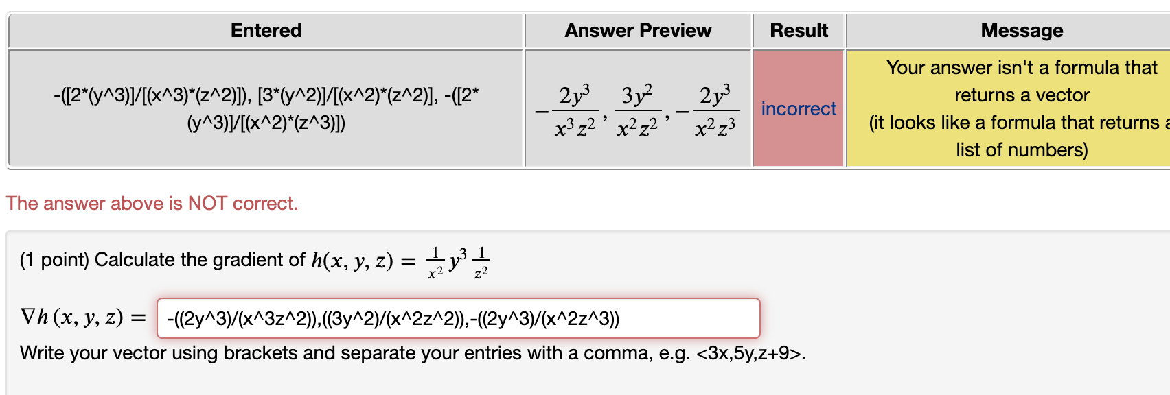 Solved Entered Answer Preview Result Message | Chegg.com
