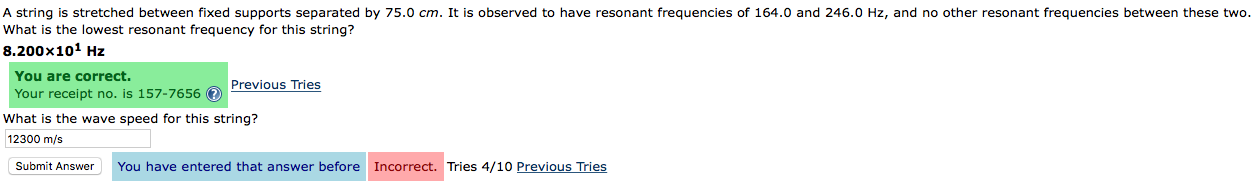 Solved A string is stretched between fixed supports | Chegg.com