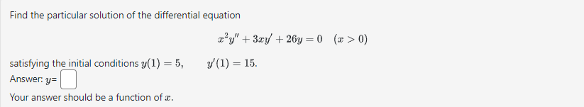 Solved Find the particular solution of the differential | Chegg.com