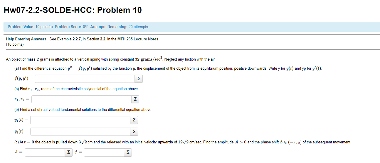 Solved Hw07-2.2-SOLDE-HCC: Problem 10 Problem Value: 10 | Chegg.com