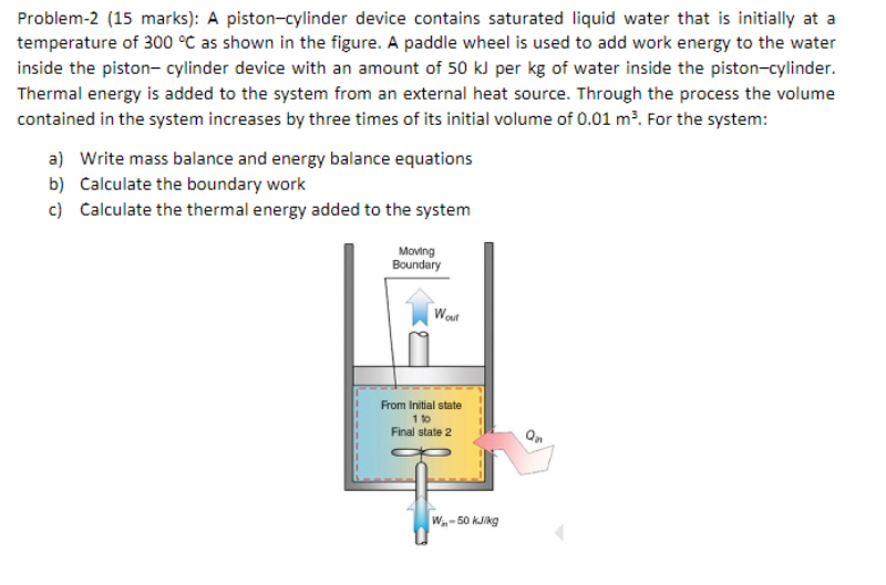Solved Problem-2 (15 marks): A piston-cylinder device | Chegg.com Solved Problem-2 (15 marks): A piston-cylinder device | Chegg.com
