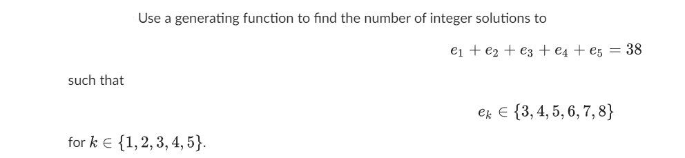Solved Use a generating function to find the number of | Chegg.com