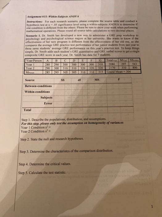 Solved Assignment #15: Within-Subjects ANOVA Instructions: | Chegg.com