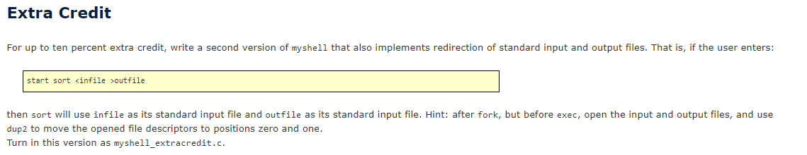 Solved Project II: Processes and the Command Line Shell In | Chegg.com