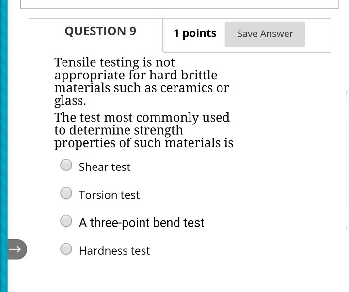 Solved QUESTION 6 1 points Save Answer The plastic region of | Chegg.com