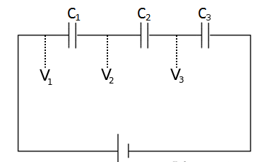 Solved: Three Capacitors Are Connected In Series As Shown ... | Chegg.com