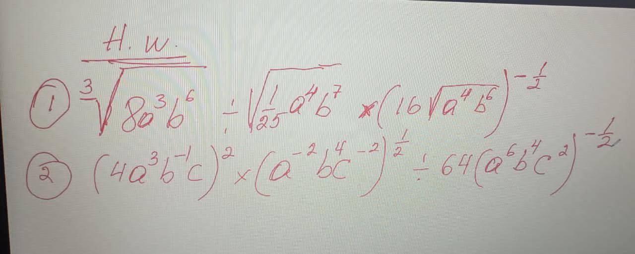 Solved 38a3b6 H. w÷251a4b7×(16a4b6)−21 2) | Chegg.com