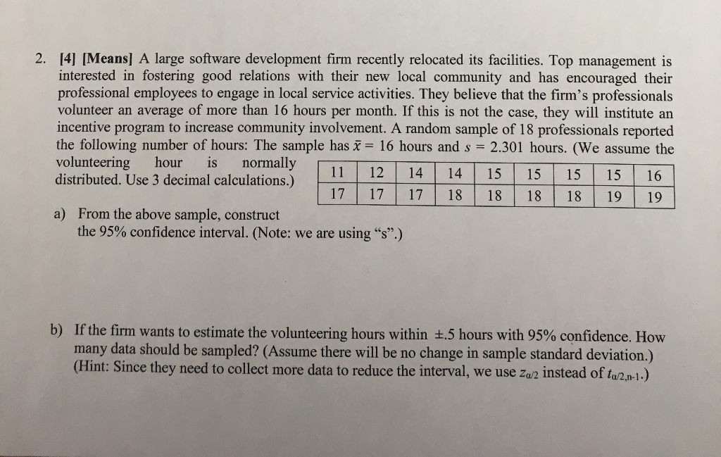 Solved 2. 14] [Means] A large software development firm | Chegg.com