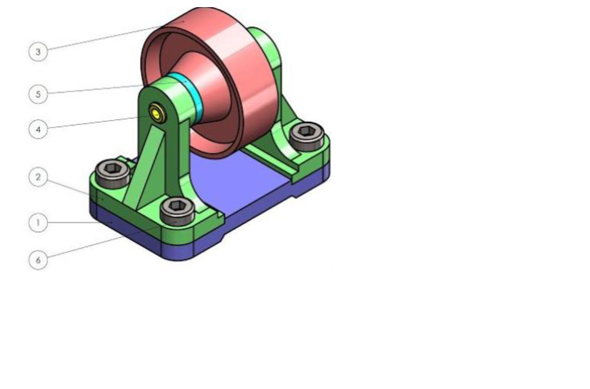 This belt roller support consists of: roller, base, 2 | Chegg.com