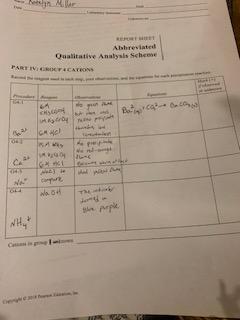 Abbreviated Qualitative Analysis Scheme PART IV | Chegg.com