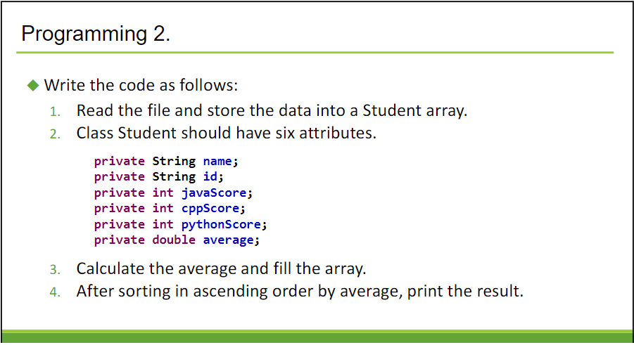 Solved Programming 2. Write the code as follows: Read the | Chegg.com