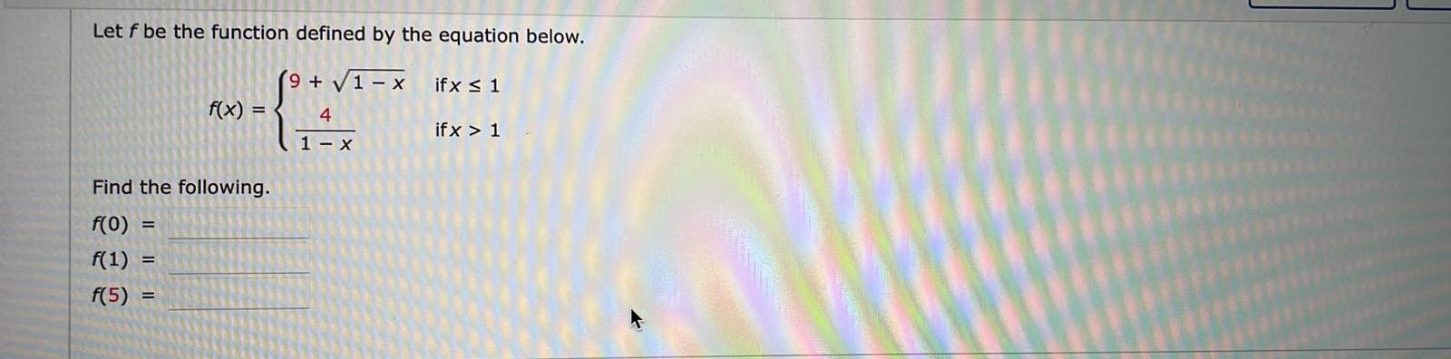 Solved Let f be the function defined by the equation below. | Chegg.com