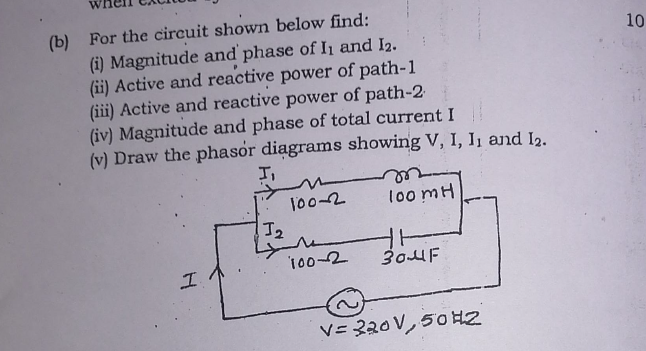 Solved (b) For the circuit shown below find: (i) Magnitude | Chegg.com
