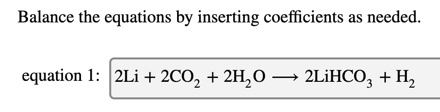 Solved Balance the equations by inserting coefficients as | Chegg.com