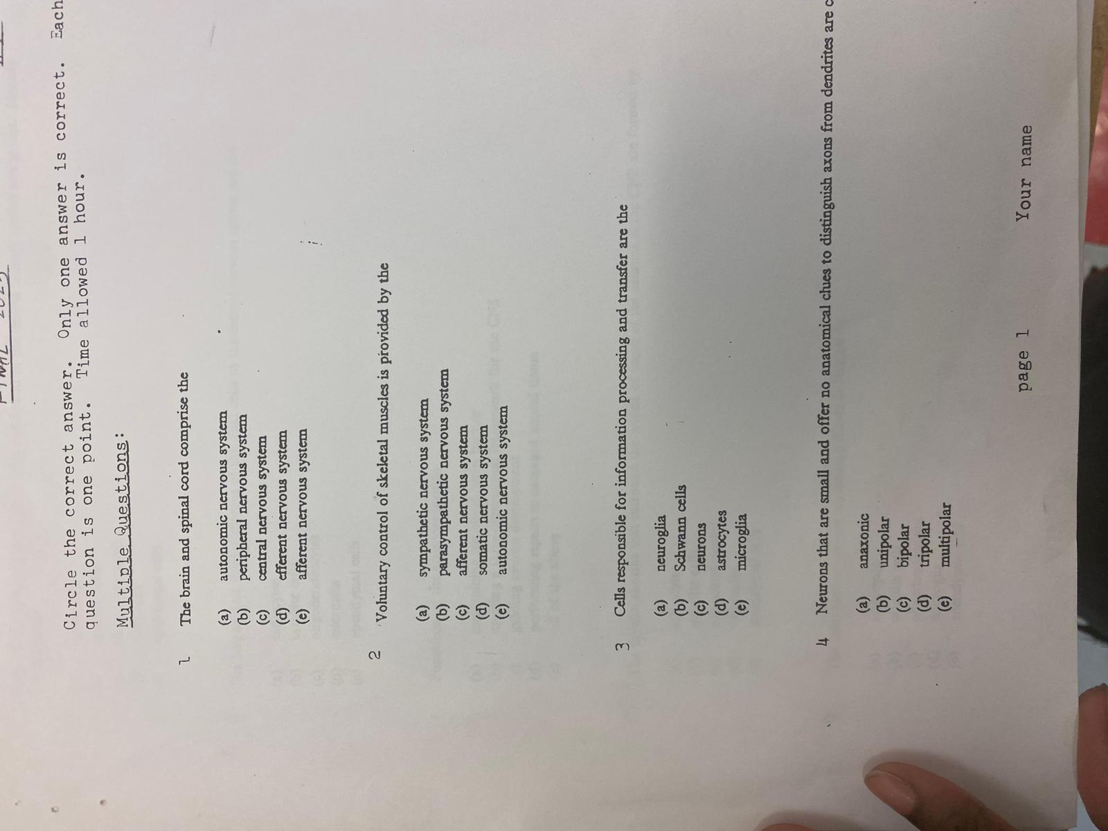 Solved Circle the correct answer. Only one answer is | Chegg.com