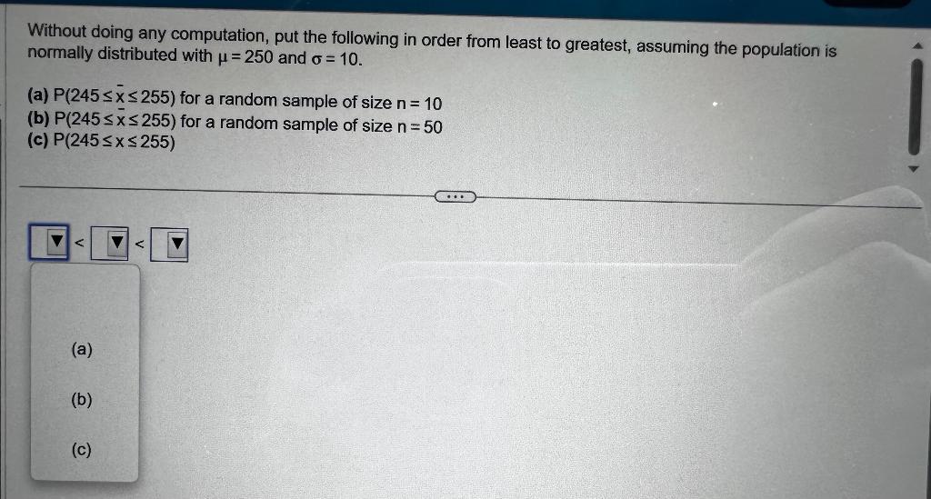 Solved Without doing any computation, put the following in | Chegg.com
