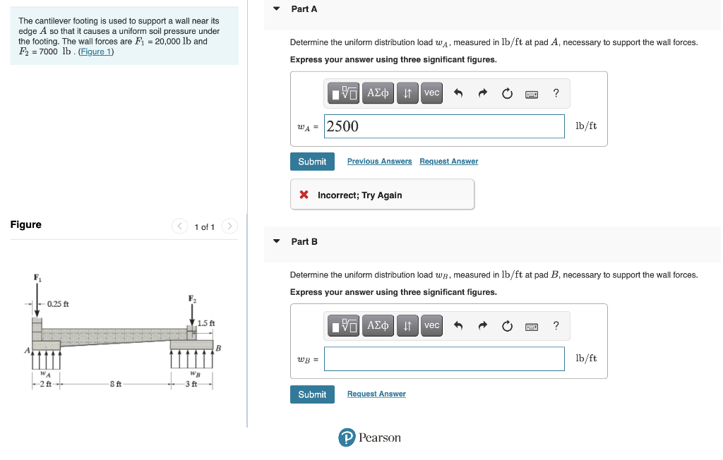 Solved The cantilever footing is used to support a wall near | Chegg.com