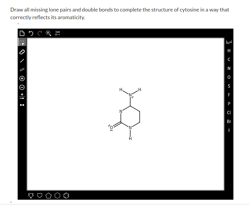 Solved Draw all missing lone pairs and double bonds to | Chegg.com