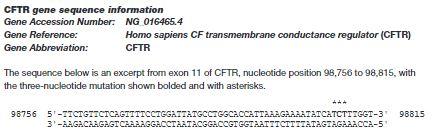 CFTR gene sequence information Gene Accession Number: | Chegg.com