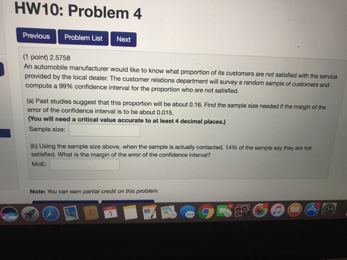 Solved HW10: Problem 4 Previous Problem List Next (1 point) | Chegg.com