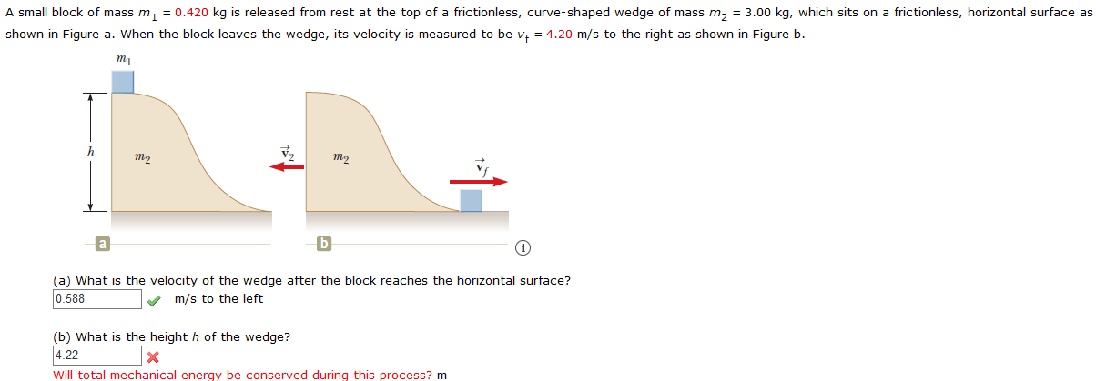 Solved A small block of mass m1 = 0.420 kg is released from | Chegg.com