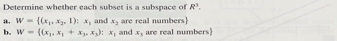 Solved Determine whether each subset is a subspace of R3. a. | Chegg.com