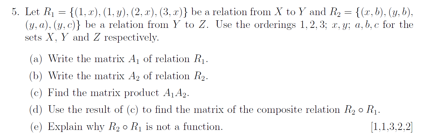 Solved Let R1={(1,x),(1,y),(2,x),(3,x)} be a relation from X | Chegg.com