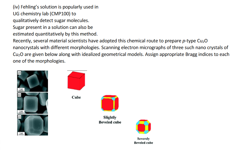 Solved (iv) Fehling's solution is popularly used in UG | Chegg.com