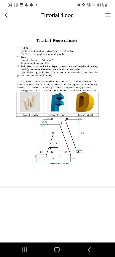 04:19 & . @tl 41% & Tutorial 4.doc = Tutorial 4 | Chegg.com