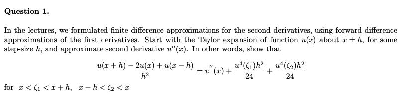 Solved In the lectures, we formulated finite difference | Chegg.com