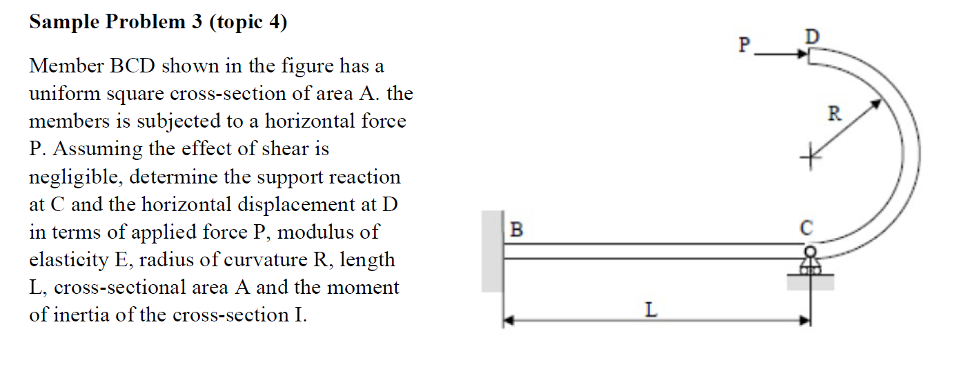 Sample Problem 3 (topic 4) Member BCD shown in the | Chegg.com