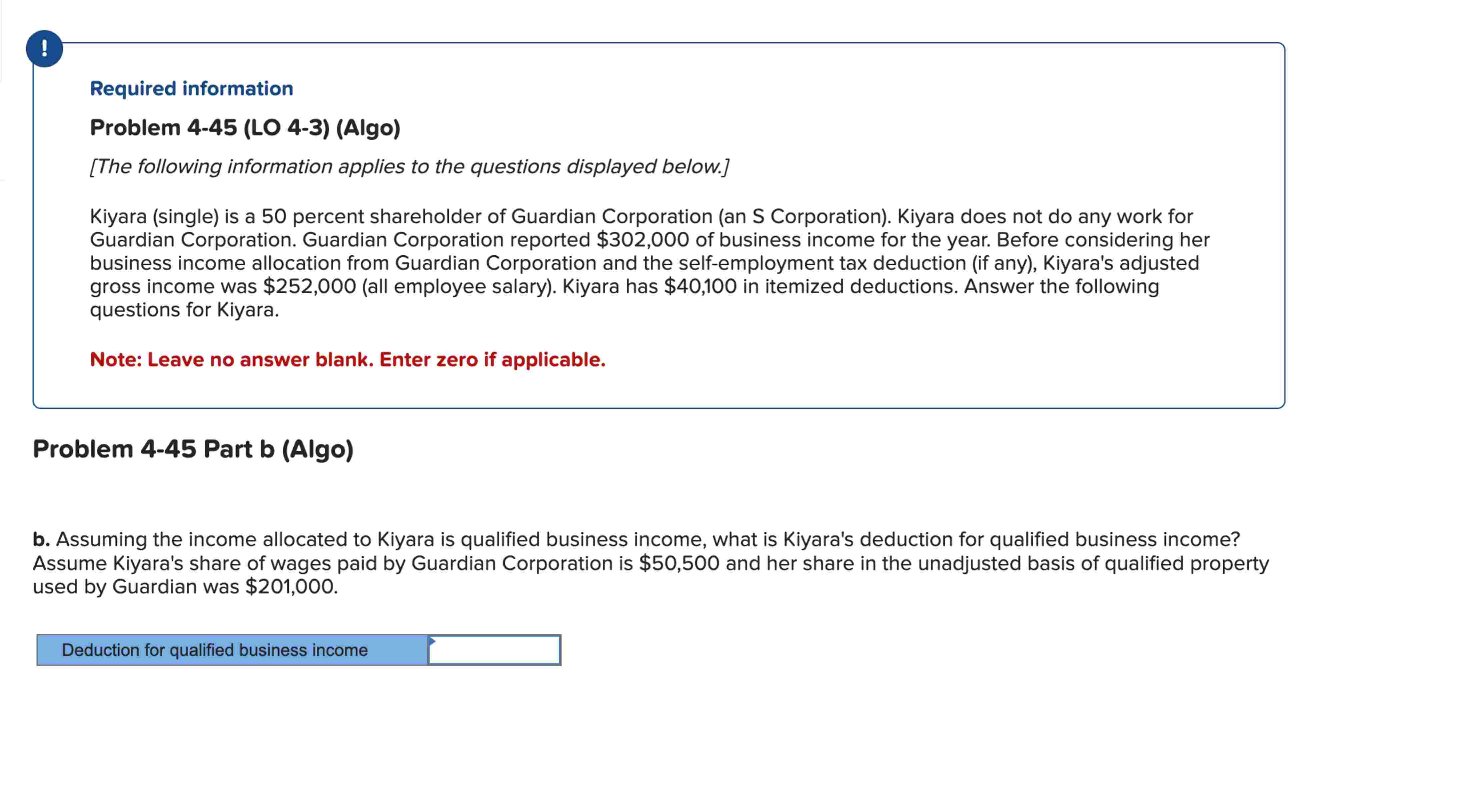 Solved Required informationProblem 4-45 (LO 4-3) (Algo)[The | Chegg.com