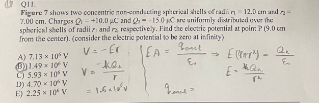 Solved Figure 7 shows two concentric non-conducting | Chegg.com