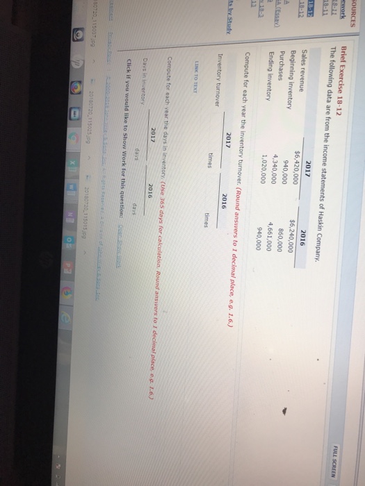 Solved OURCES Brief Exercise 18-12 The following data are | Chegg.com