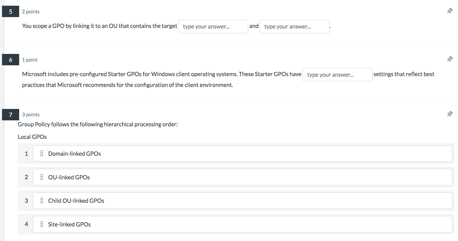 Solved 2 points You scope a GPO by linking it to an OU that | Chegg.com