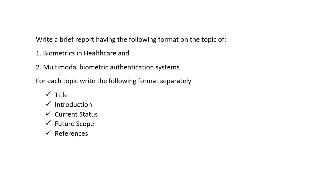 Solved Write a brief report having the following format on | Chegg.com
