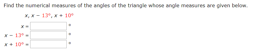 Solved Find the numerical measures of the angles of the | Chegg.com
