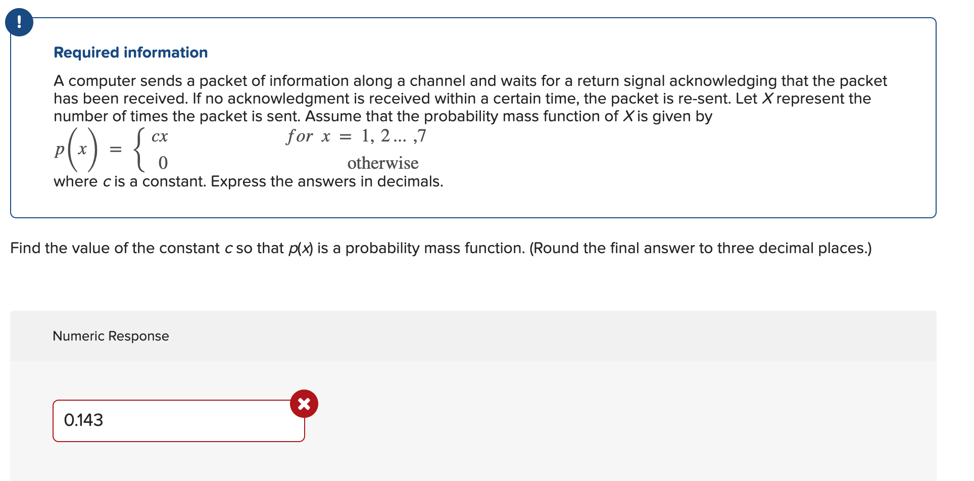 Solved Required information A computer sends a packet of | Chegg.com