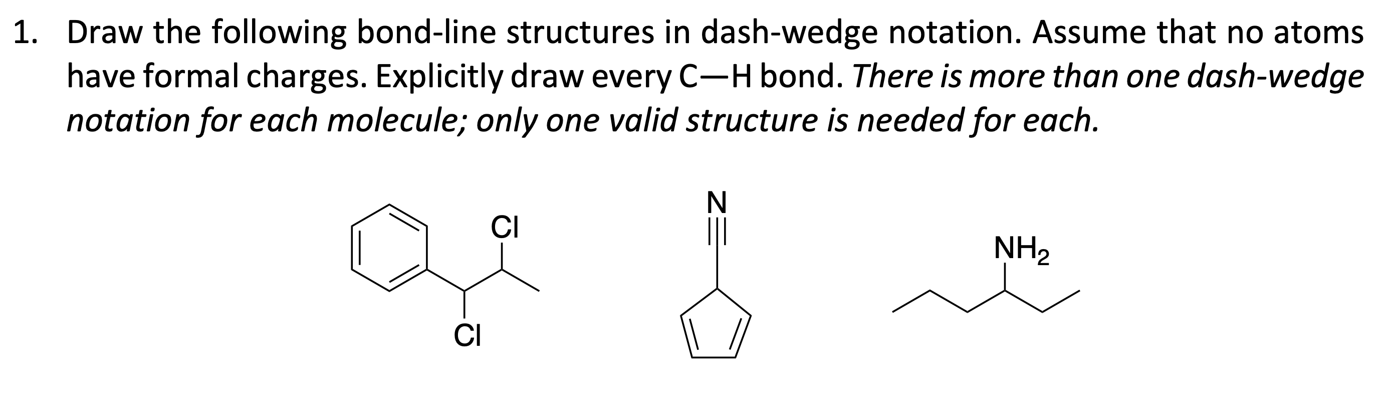 Solved 1. Draw the following bond-line structures in | Chegg.com