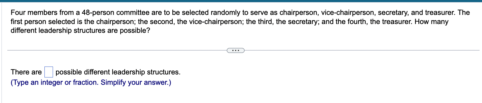 Solved Four members from a 48-person committee are to be | Chegg.com