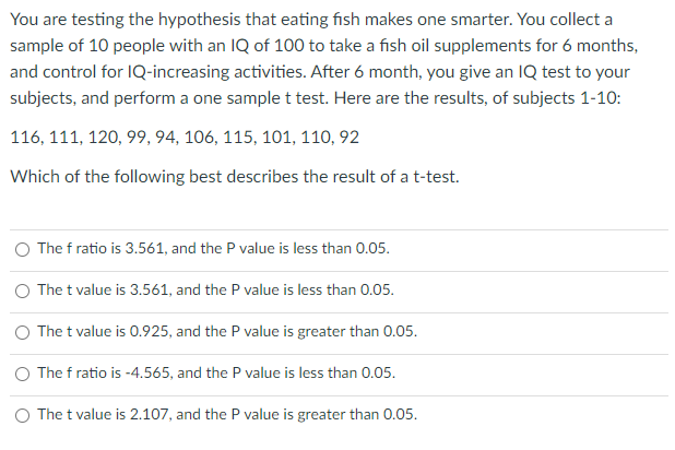 Solved You perform a one sample paired t-test and get a p | Chegg.com