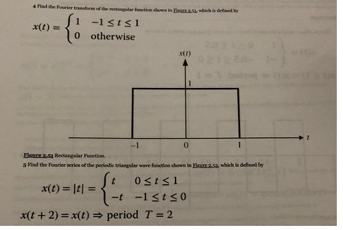 Solved 4 Find the Fourier transform of the rectangular | Chegg.com